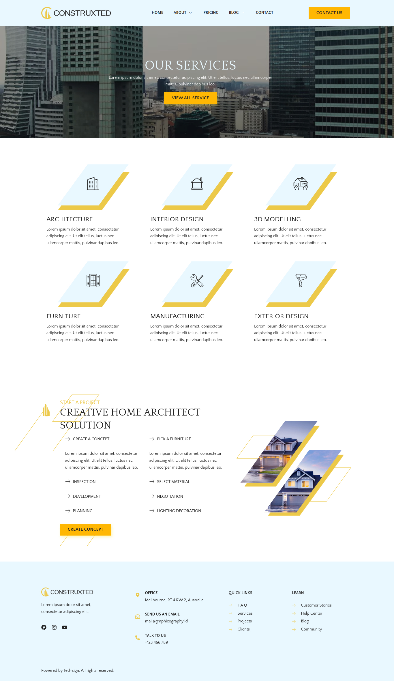 Construxted - Architect & Interior Design Elementor Template Kit by ted-sign